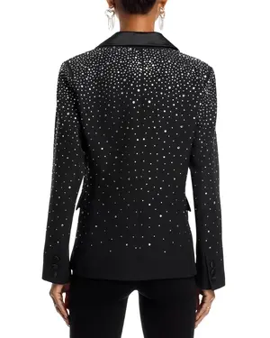 Aqua X Salvatore Rizza Crystal Embellished Blazer