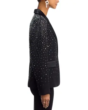 Aqua X Salvatore Rizza Crystal Embellished Blazer