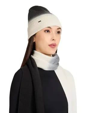 Eugenia Kim Two Tone Dip Dye Rib Knit Merino Wool Scarf - Black