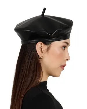 Eugenia Kim Carter Leather Beret - Black