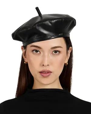 Eugenia Kim Carter Leather Beret - Black