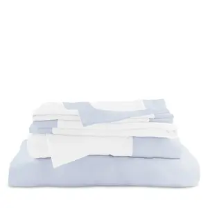 Michael Aram Long Staple Cotton King Sheet Set - Sky And White