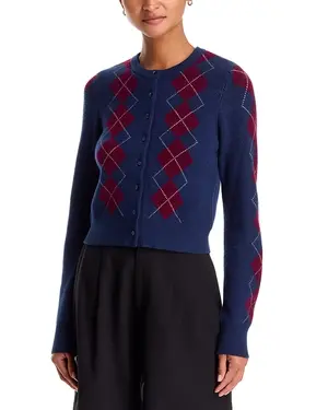 525 America Argyle Cardigan Sweater - Dark Blue Combo
