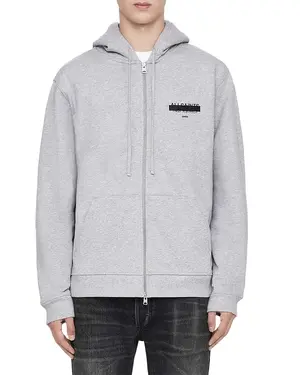 ALLSAINTS Redact Zip Up Hoodie - Grey Marl