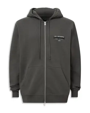 ALLSAINTS Redact Zip Up Hoodie - Washed Black