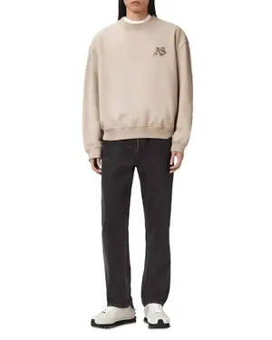 ALLSAINTS Icon Cropped Oversized Crew - Sandstone