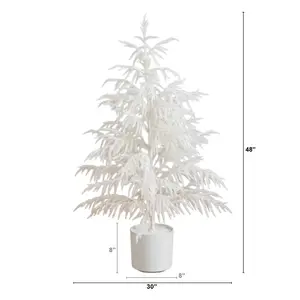 NEARLY NATURAL Artificial Real Touch Norfolk Island Pine 4' Christmas Tree With Natural Look