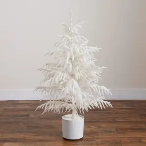 NEARLY NATURAL Artificial Real Touch Norfolk Island Pine 4' Christmas Tree With Natural Look