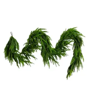 NEARLY NATURAL Artificial Real Touch Norfolk Island Pine 10' Garland With Natural Look - Green