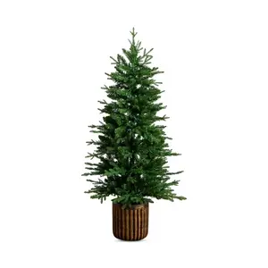 NEARLY NATURAL Pre-lit Artificial 4.5' Christmas Tree In Decorative Planter With Clear Led Lights