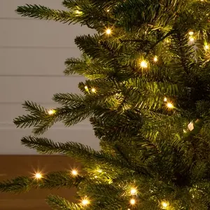 NEARLY NATURAL Pre-lit Artificial 4.5' Christmas Tree In Decorative Planter With Clear Led Lights