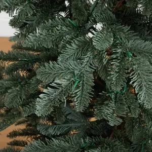 NEARLY NATURAL Pre-lit Artificial Pine 6' Christmas Tree In Round Planter With Warm White Led Lights