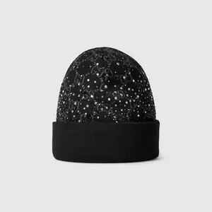 Gucci Gg Wool Beanie With Crystals