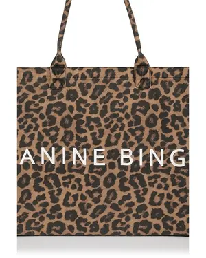 ANINE BING Leo Extra Large Canvas Tote - Leopard