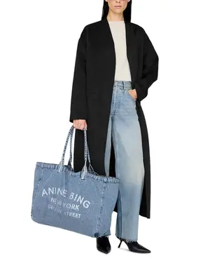 ANINE BING Leo Extra Large Denim Tote