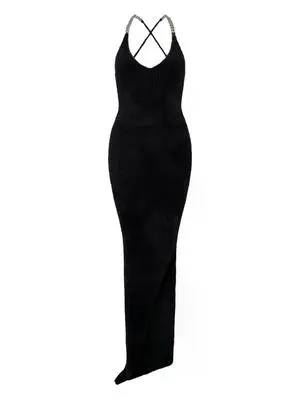 David Koma Chain-strap Asymmetric-hem Dress