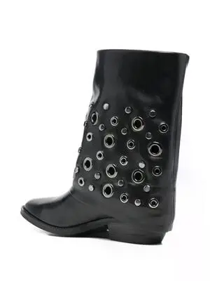 JULIE DEE 40mm Eyelet Pointed-toe Boots