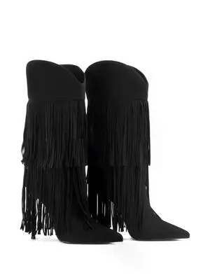LE SILLA 120mm Andy Fringe Boots - Black
