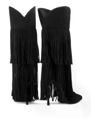 LE SILLA 120mm Andy Fringe Boots - Black