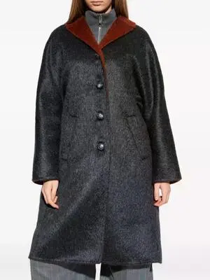 Marni Contrasting-trim Coat - Grey