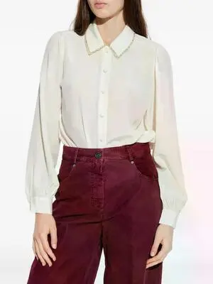 FRAME Embellished Collared Blouse