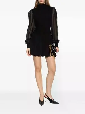 FRAME Mini Dress With Sheer Sleeves