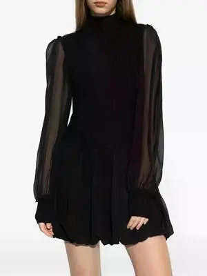 FRAME Mini Dress With Sheer Sleeves