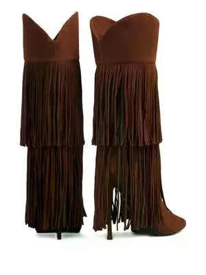 LE SILLA 120mm Andy Fringe Boots - Brown