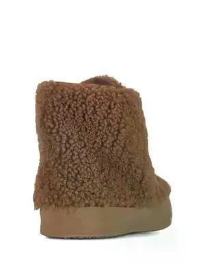 Le Monde Beryl Shearling Lace-up Ankle Boots - Brown
