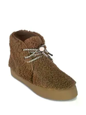 Le Monde Beryl Shearling Lace-up Ankle Boots - Brown