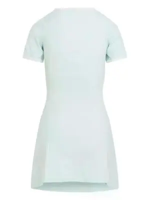 COURREGES Square Neck Logo Dress - Blue