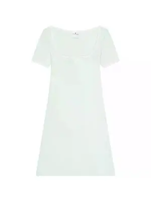 COURREGES Square Neck Logo Dress - Blue