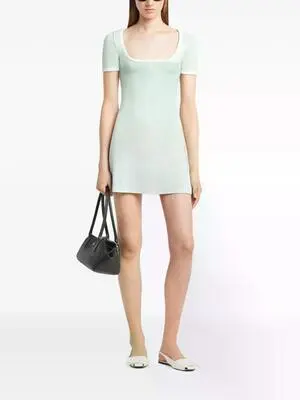 COURREGES Square Neck Logo Dress - Blue