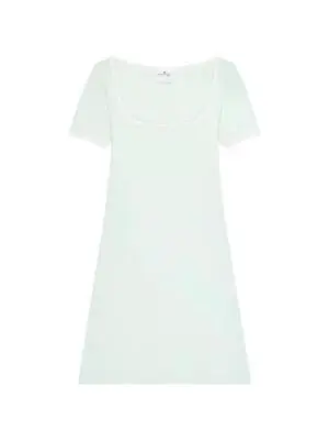 COURREGES Square Neck Logo Dress - Blue
