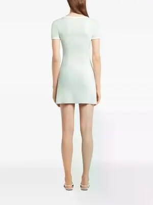 COURREGES Square Neck Logo Dress - Blue