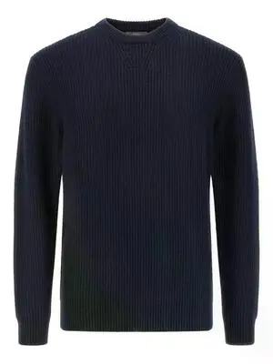 Boggi Milano Ribbed-knit Crew-neck Sweater - Blue