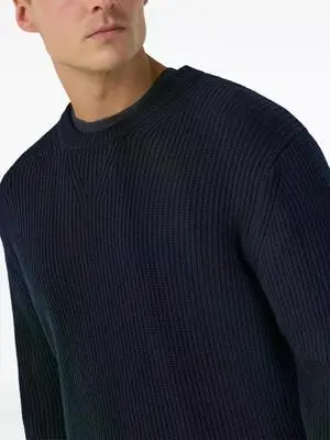 Boggi Milano Ribbed-knit Crew-neck Sweater - Blue