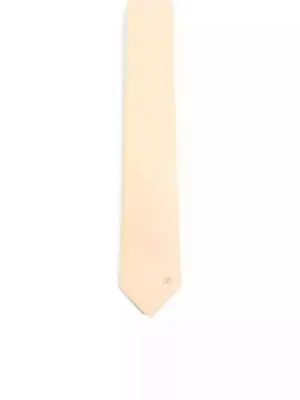 Valentino Garavani Vlogo Plaque Silk Neck Tie - Yellow