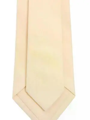 Valentino Garavani Vlogo Plaque Silk Neck Tie - Yellow