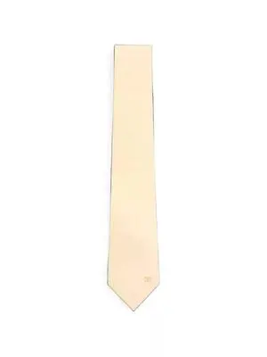 Valentino Garavani Valentino Garavani Silk Vlogo Plaque Neck Tie Yellow