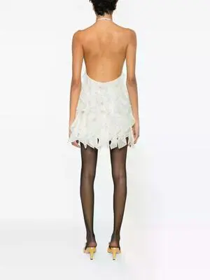 Retrofete Arina Ruffled Flower Mini Dress - White