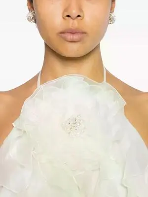 Retrofete Arina Ruffled Flower Mini Dress - White