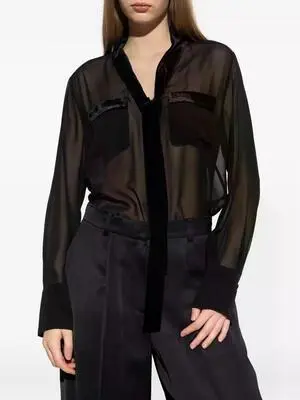 FRAME Pocket Tie-detailed Blouse