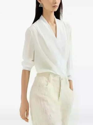 Brunello Cucinelli Wrap-effect Bodysuit - Neutrals