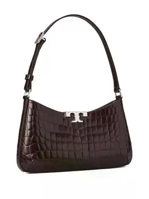 Tory Burch Eleanor Croc-embossed Shoulder Bag - Brown