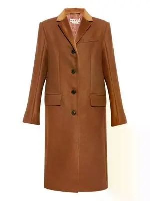Marni Single-breasted Wool Coat - Brown