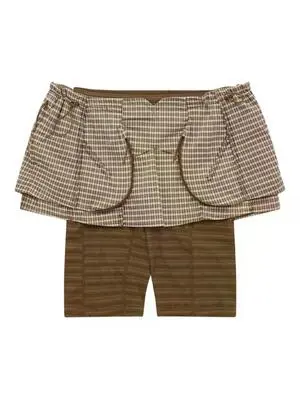Nike X Knwls Check-pattern Mini Skirt - Neutrals