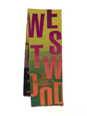 VIVIENNE WESTWOOD Logo Fringed Scarf - Green