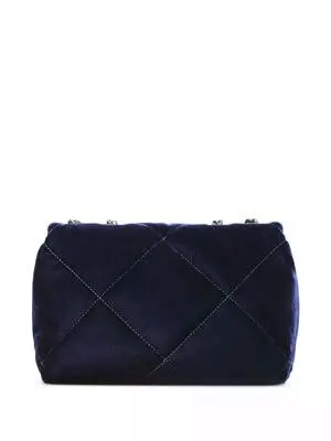 Tory Burch Small Kira Diamond-quilted Velvet Shoulder Bag - Blue