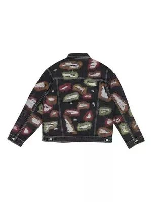 WHO DECIDES WAR BY EV BRAVADO Embroidery Trucker Jacket